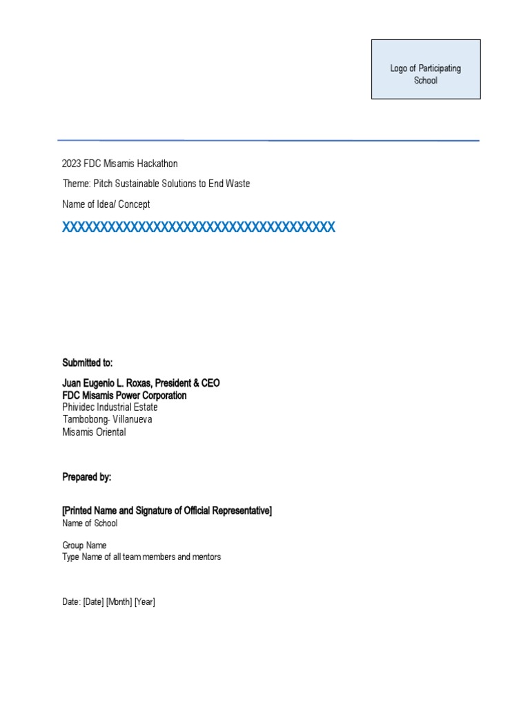 2023 - Word File - Hackathon - Innovation and Solutions Template | PDF ...