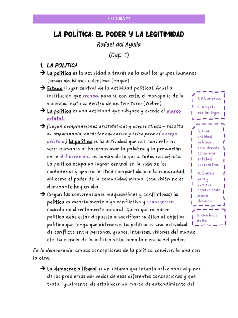 La Política, El Poder y La Legitimidad | PDF | Poder (social y político ...