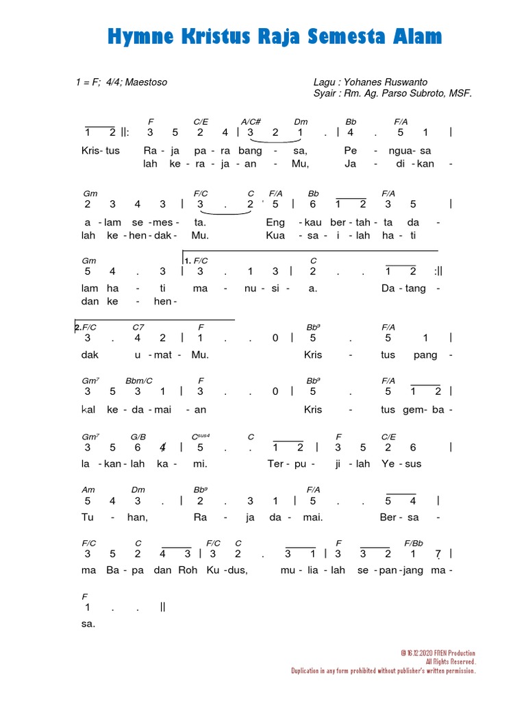 Hymne KRSA (Not Angka) | PDF
