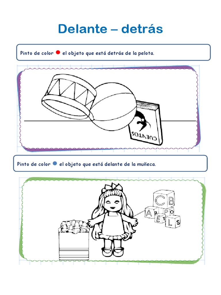 Delante y Detras para Ninos de 5 Anos | PDF