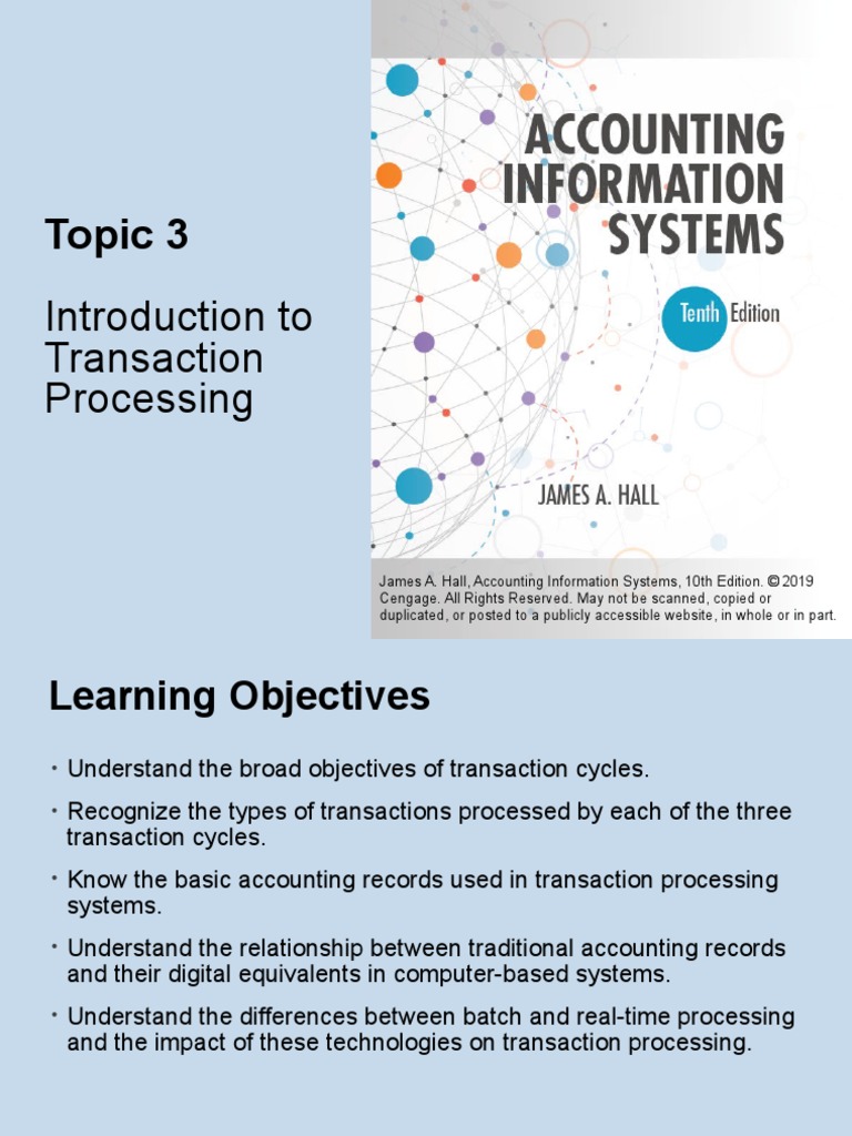 Topic 3: Introduction To Transaction Processing | PDF | Financial Audit | Databases