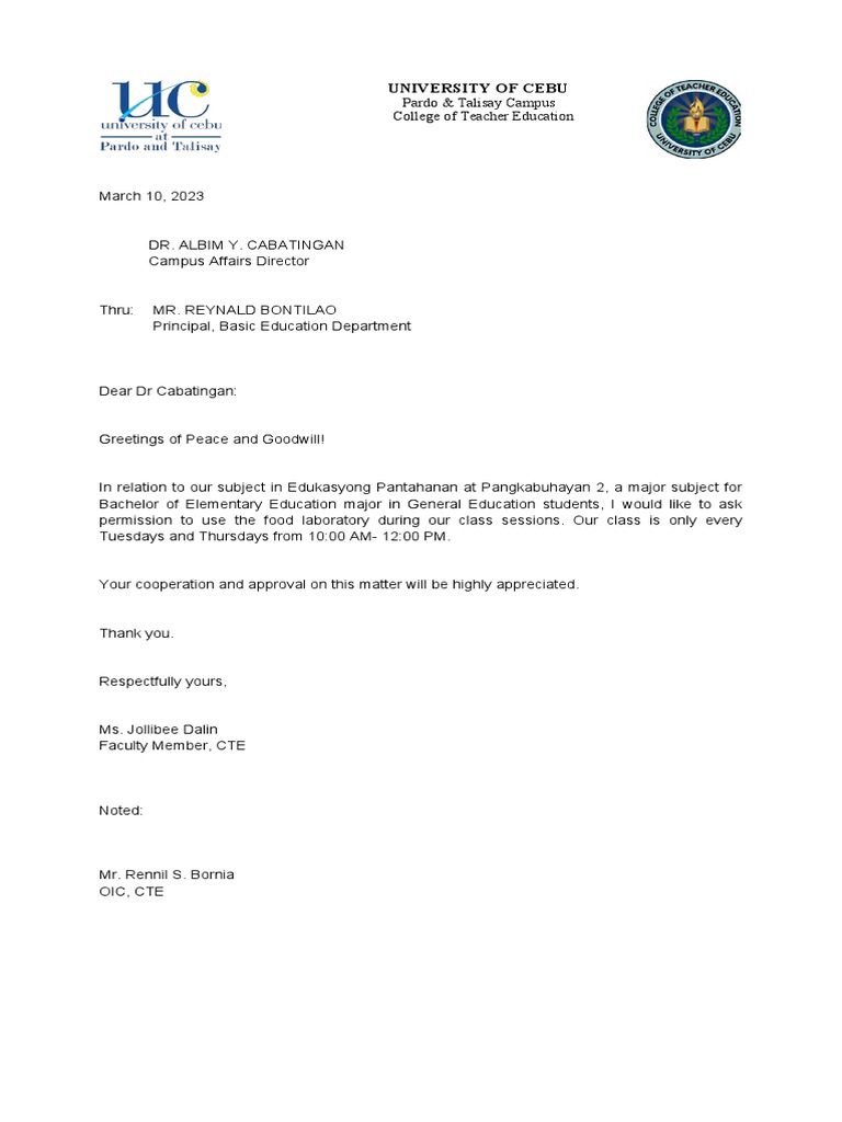 Laboratory Permission Letter | PDF