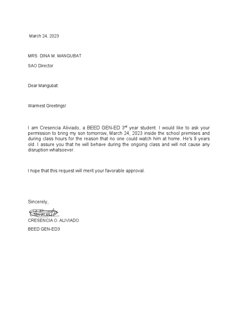 Request Letter | PDF