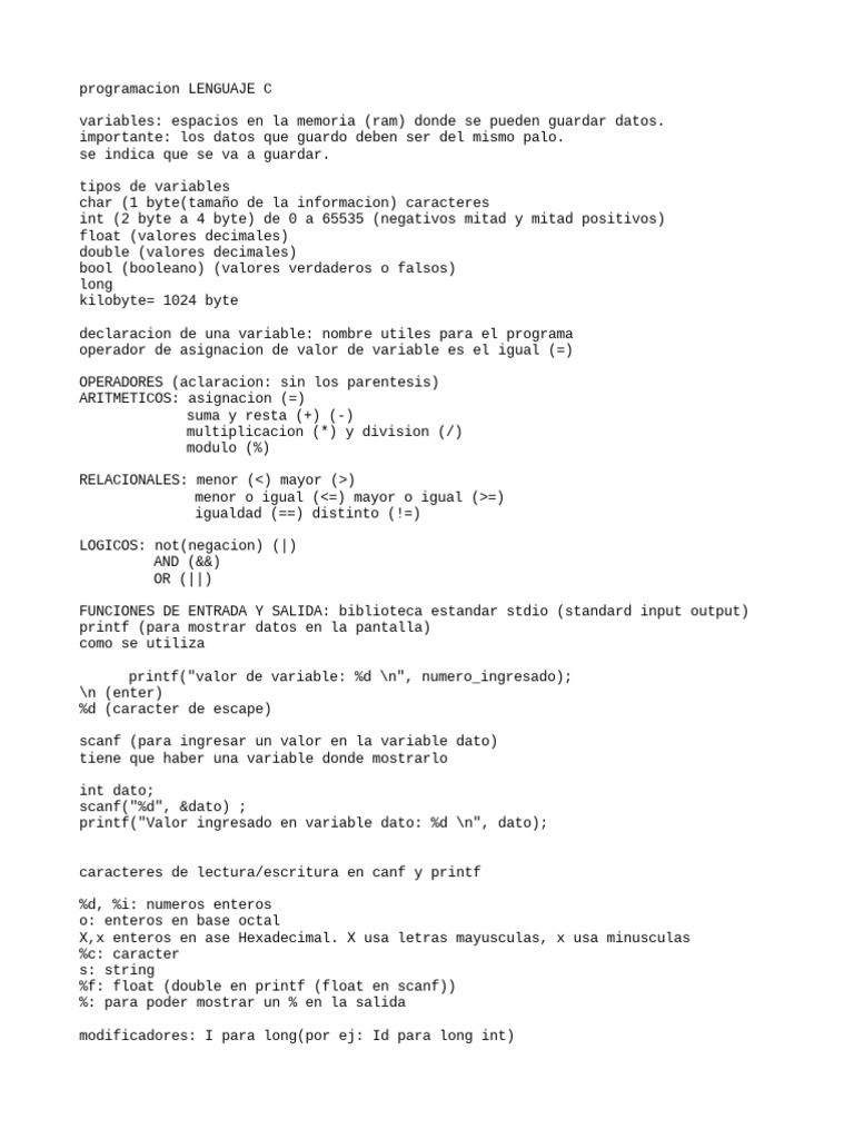 Programacion Apuntes Pdf 