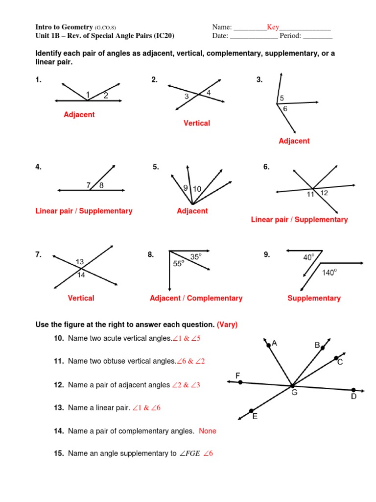 Angle Pairs | PDF