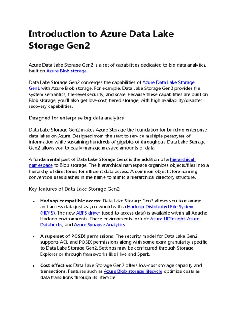 Azure Datalake | PDF | Apache Hadoop | Microsoft Azure