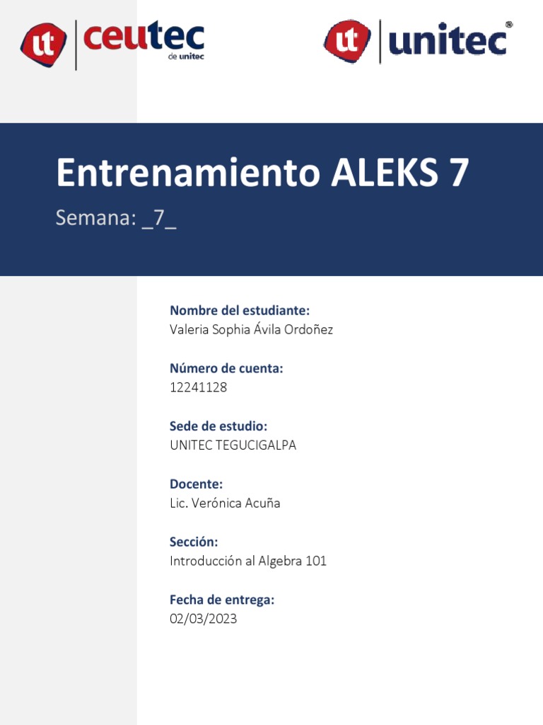 Entrenamiento Aleks #7 | PDF