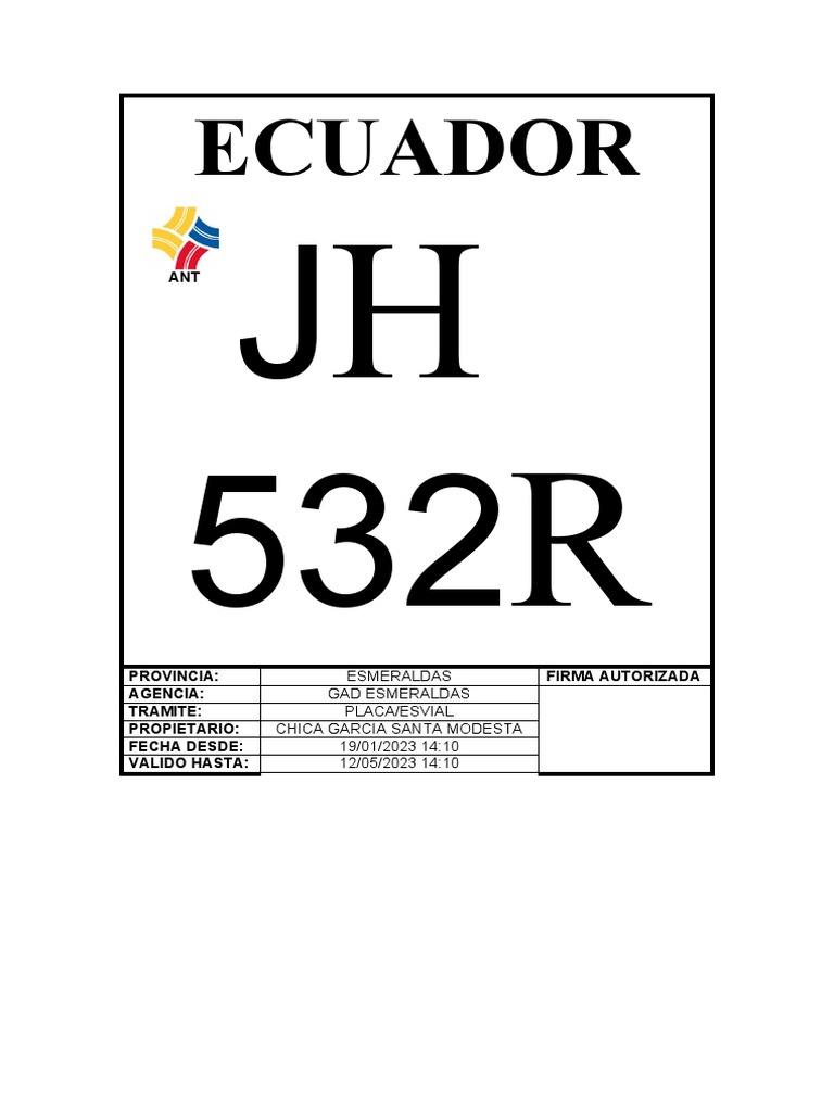 Formato Placa de Moto | PDF