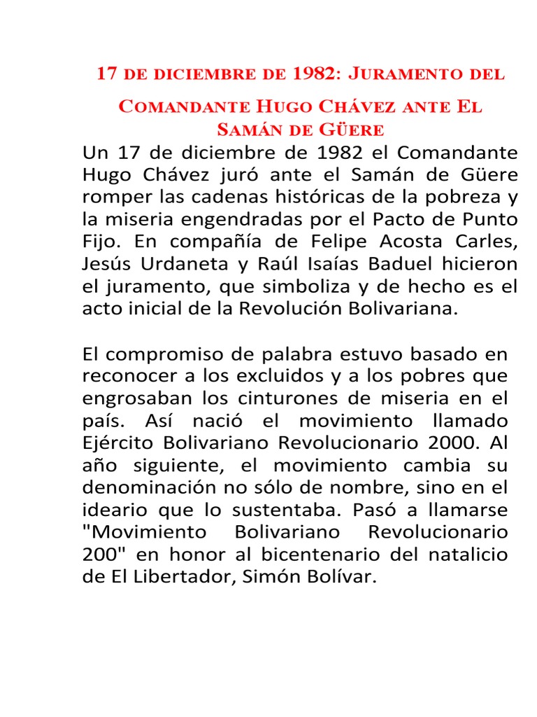 Juramento de Chaves Ante El Saman de Güere | PDF