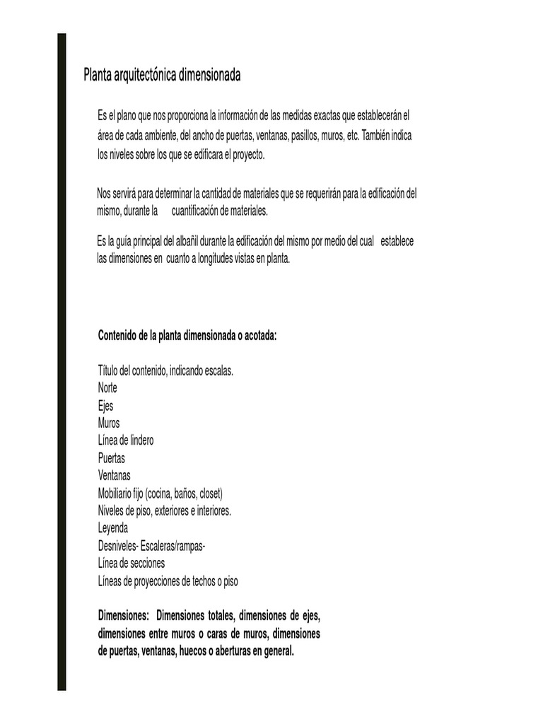 Planta Arquitectónica Dimensionada | PDF | Dibujo