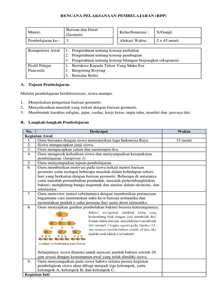 RPP Diferensiasi 4 | PDF