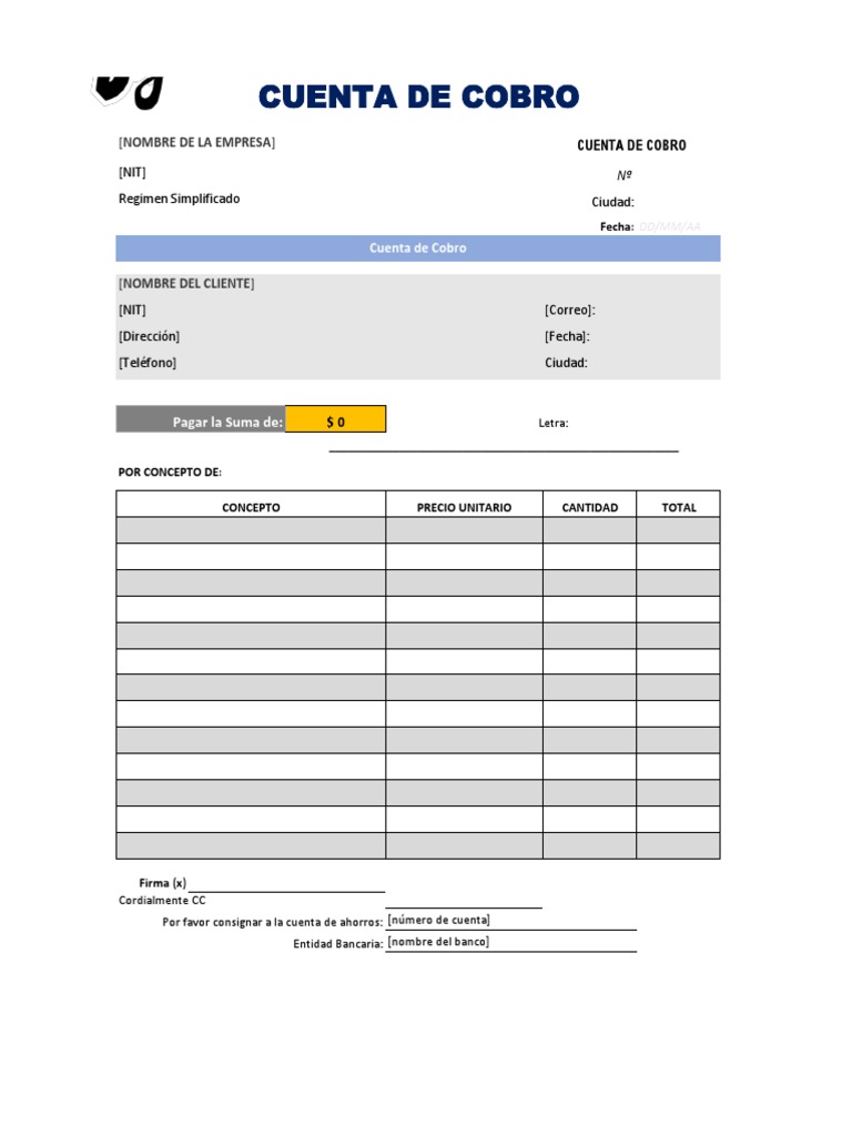 Formato Cuenta de Cobro | PDF