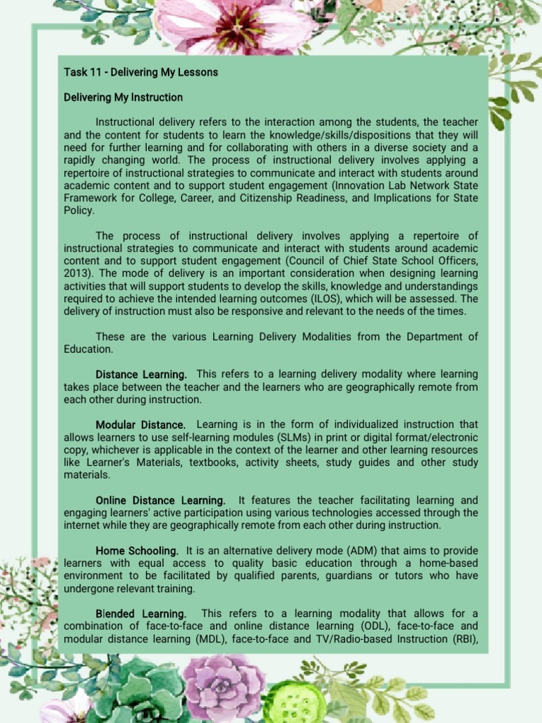 Tasks 11 15 in FS 1 2final | PDF | Educational Assessment | Learning