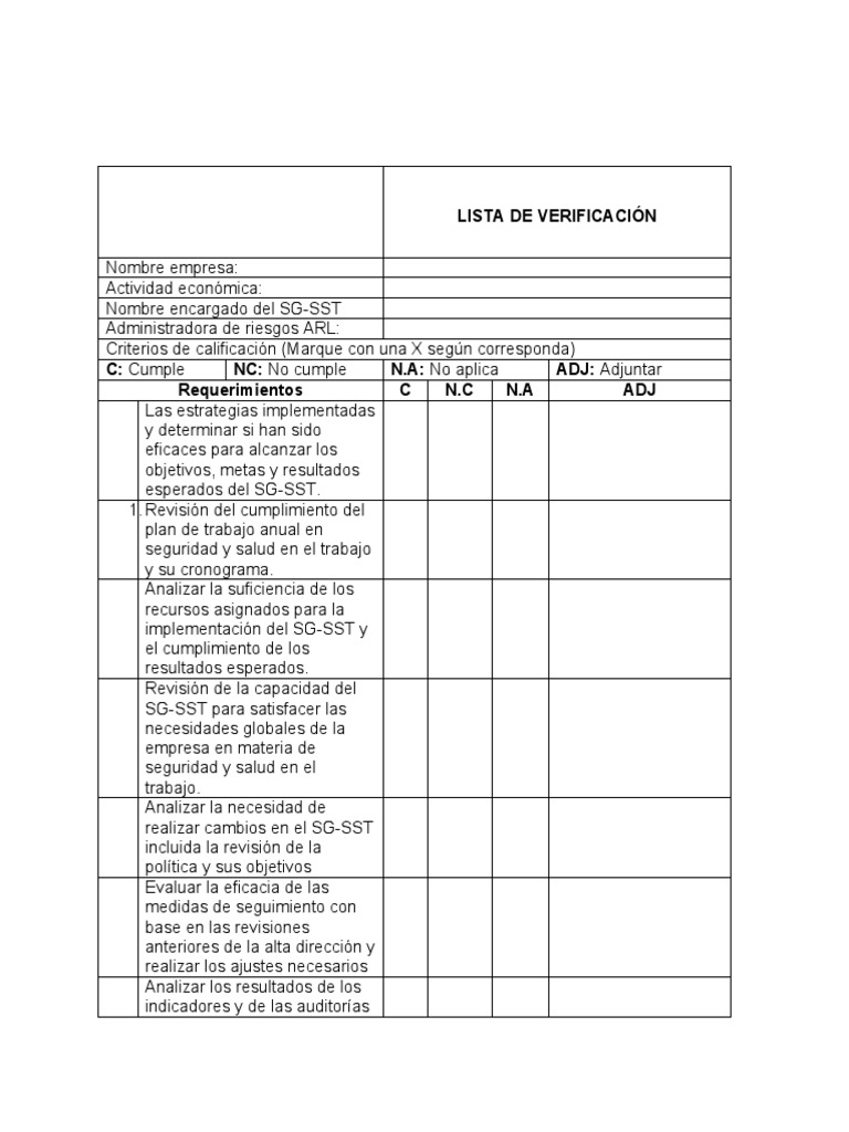 Lista de Verificación | PDF | Planificación | Economias