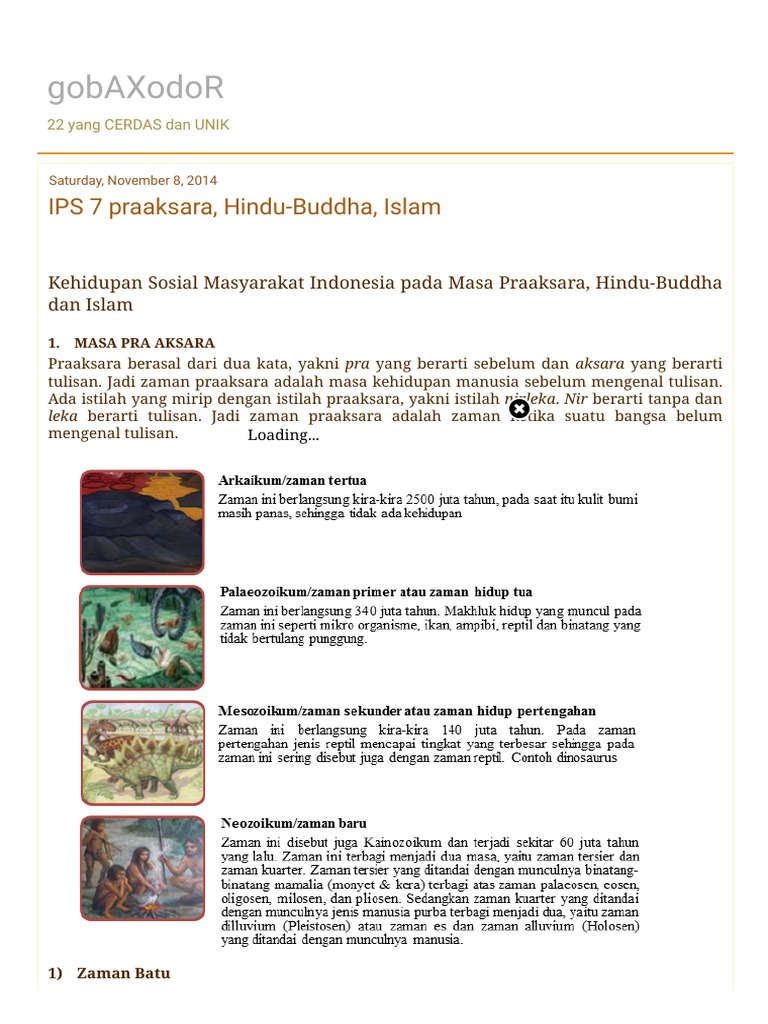 TENTANG MASA PRA AKSARA DAN MASUK NYA HINDU BUDHA ISLAM DI INDONESIA gobAXodoR - IPS 7 Praaksara ...
