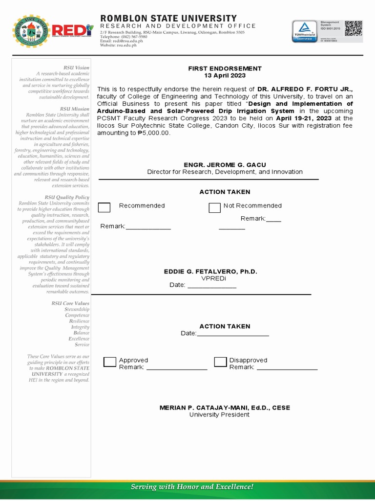 University Faculty Endorsements | PDF | Doctor Of Philosophy