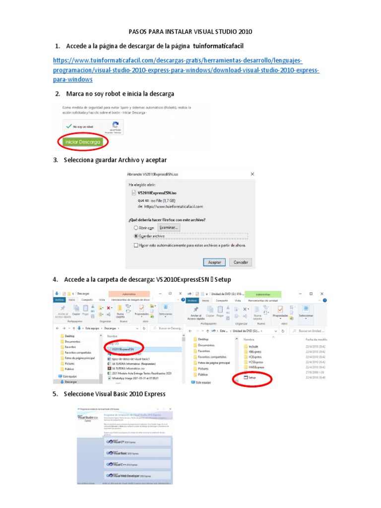 Pasos para Instalar Visual | PDF