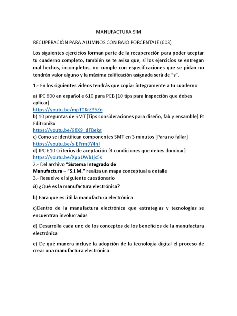 Sistema Integrado de Manufactura - "S.I.M." Realiza Un Mapa Conceptual ...