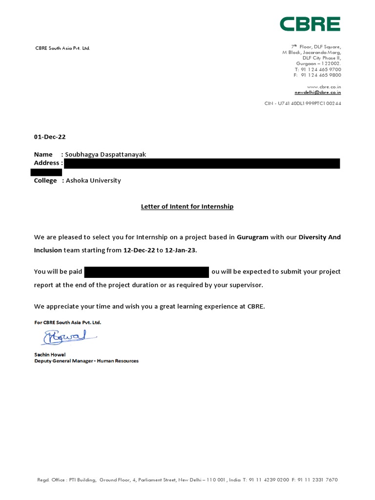 CBRE-Offer letter | PDF