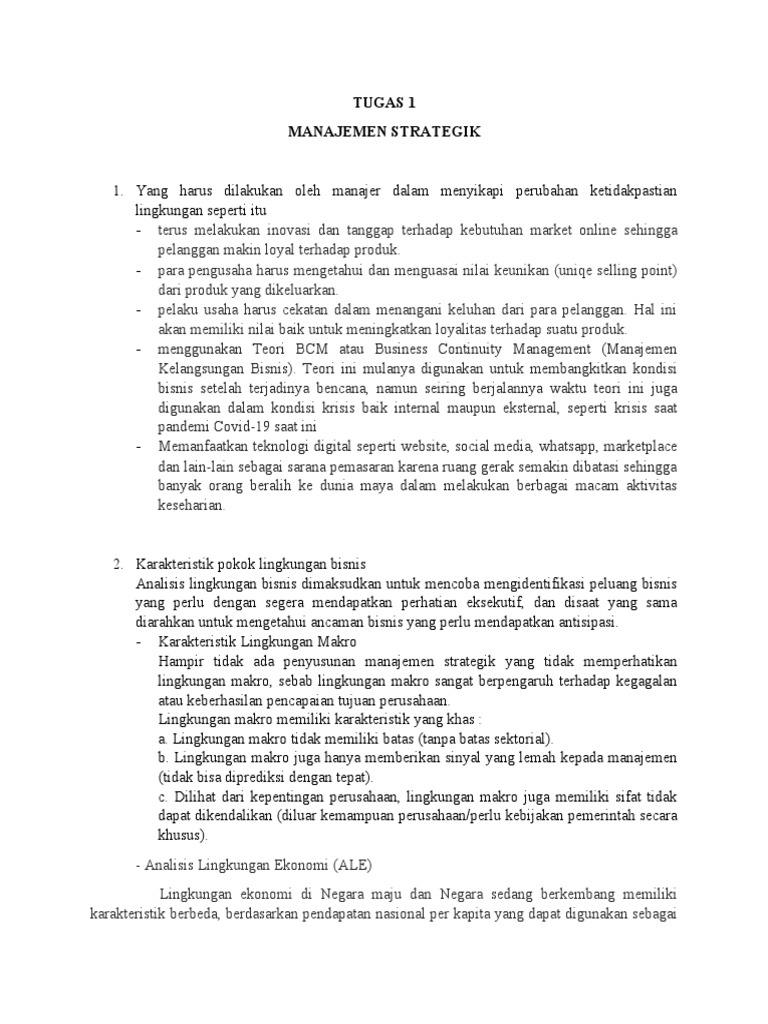 Tgs 1 Menej - Strategik | PDF