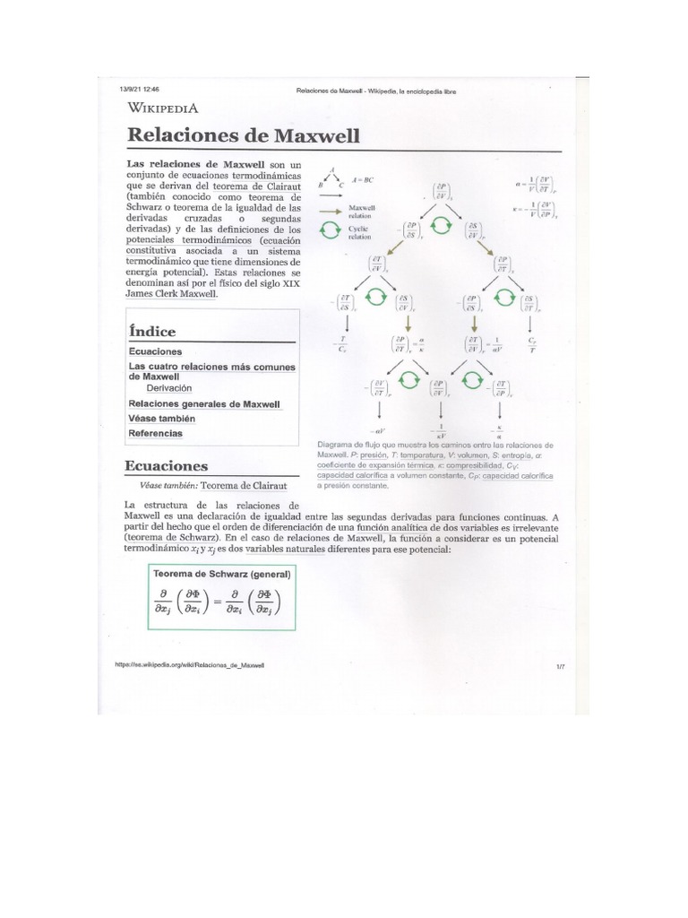 Relaciones de Maxwell | PDF