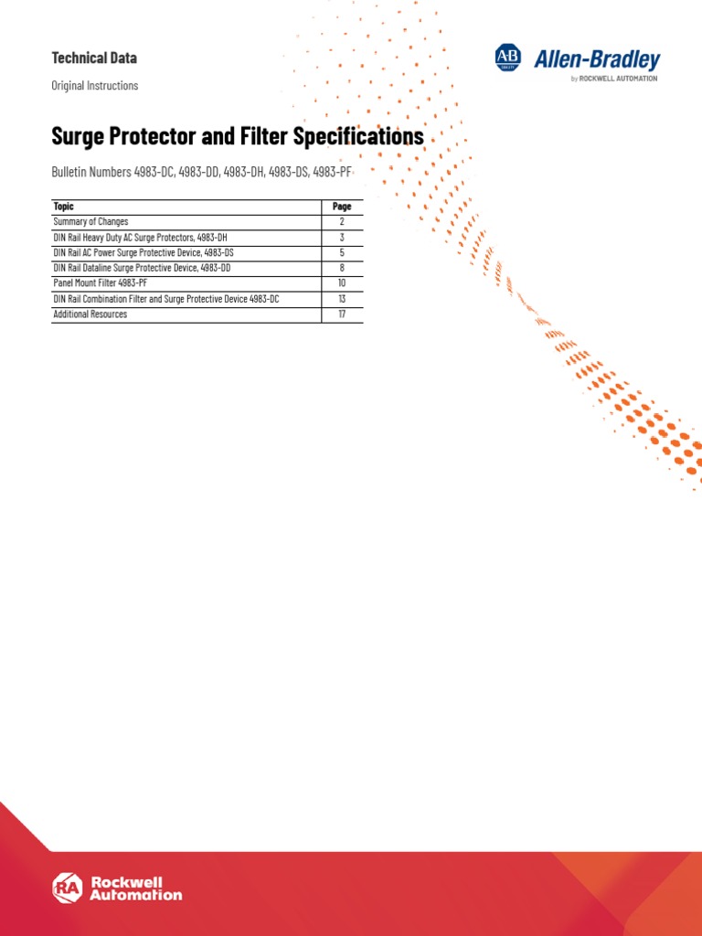 Surge Protector and Filter Specifications: Technical Data | PDF ...