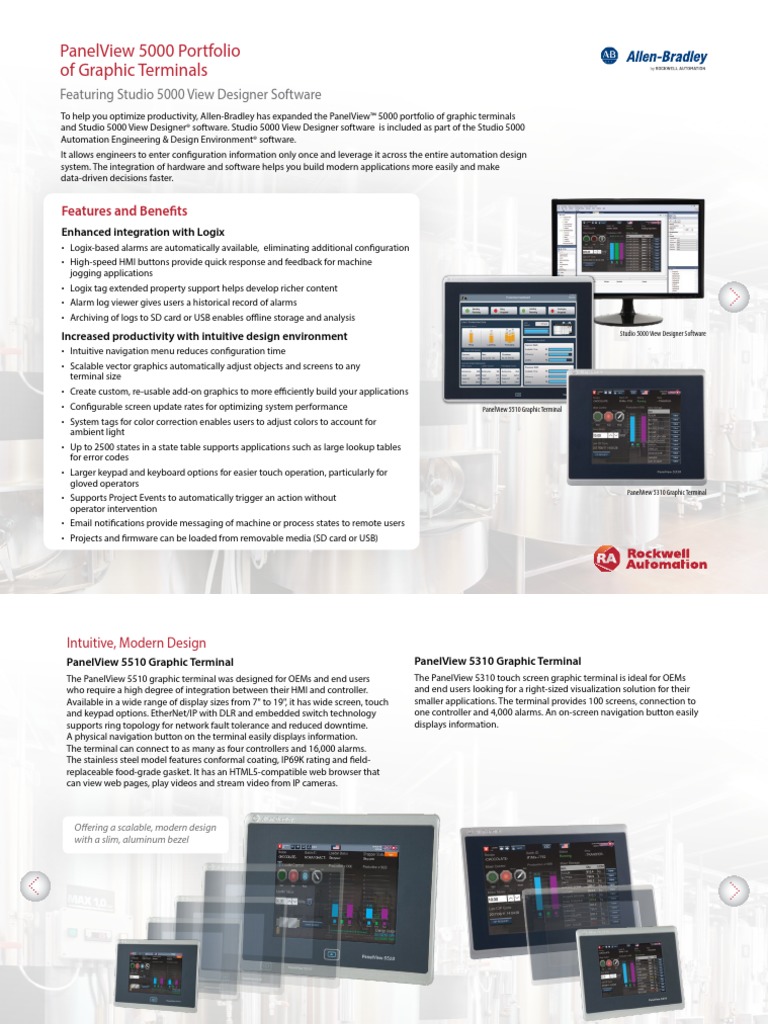 Panelview 5000 Portfolio of Graphic Terminals: Featuring Studio 5000 ...