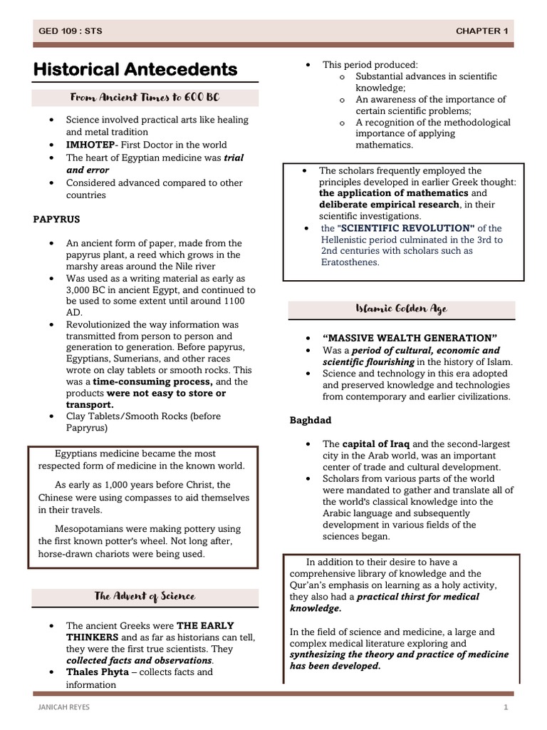 STS Chapter 1 Reviewer | PDF