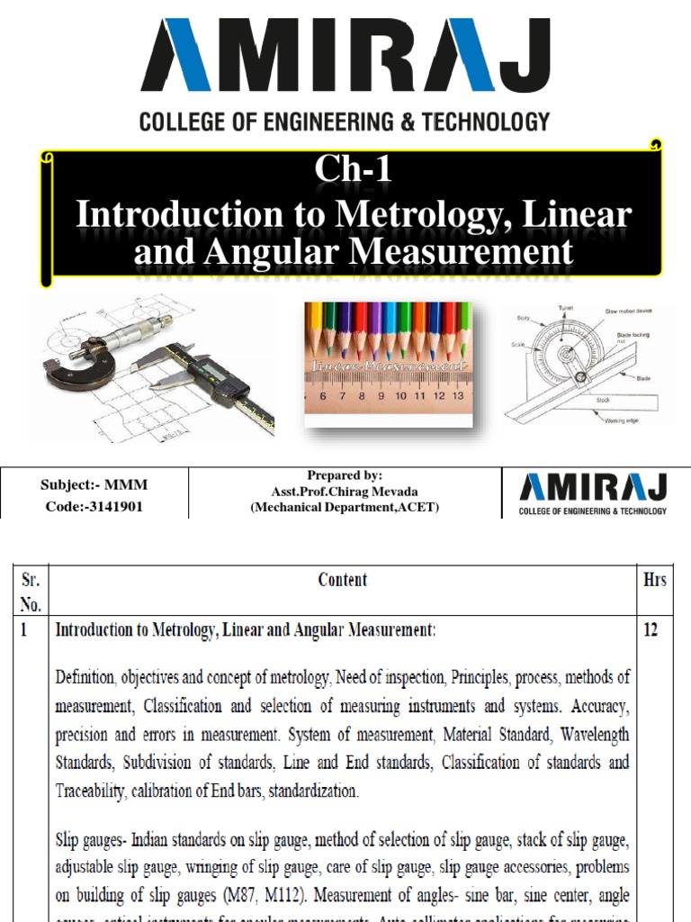 3141901-chapter-1_introduction-to-metrology-linear-and-angular-measurement | PDF