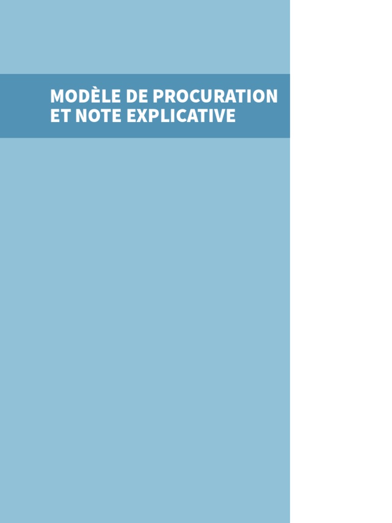 Modèle de procuration explicatif | PDF | Avocat | Banques