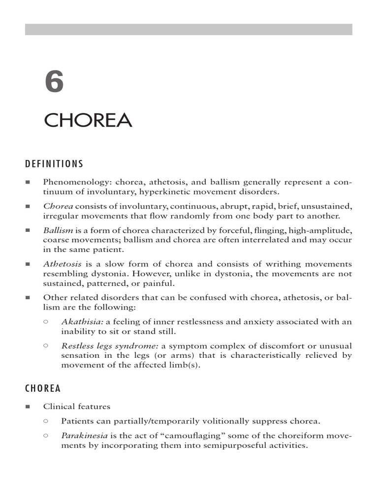 Chorea - A Practical Approach To Movement Disorders Diagnosis and ...