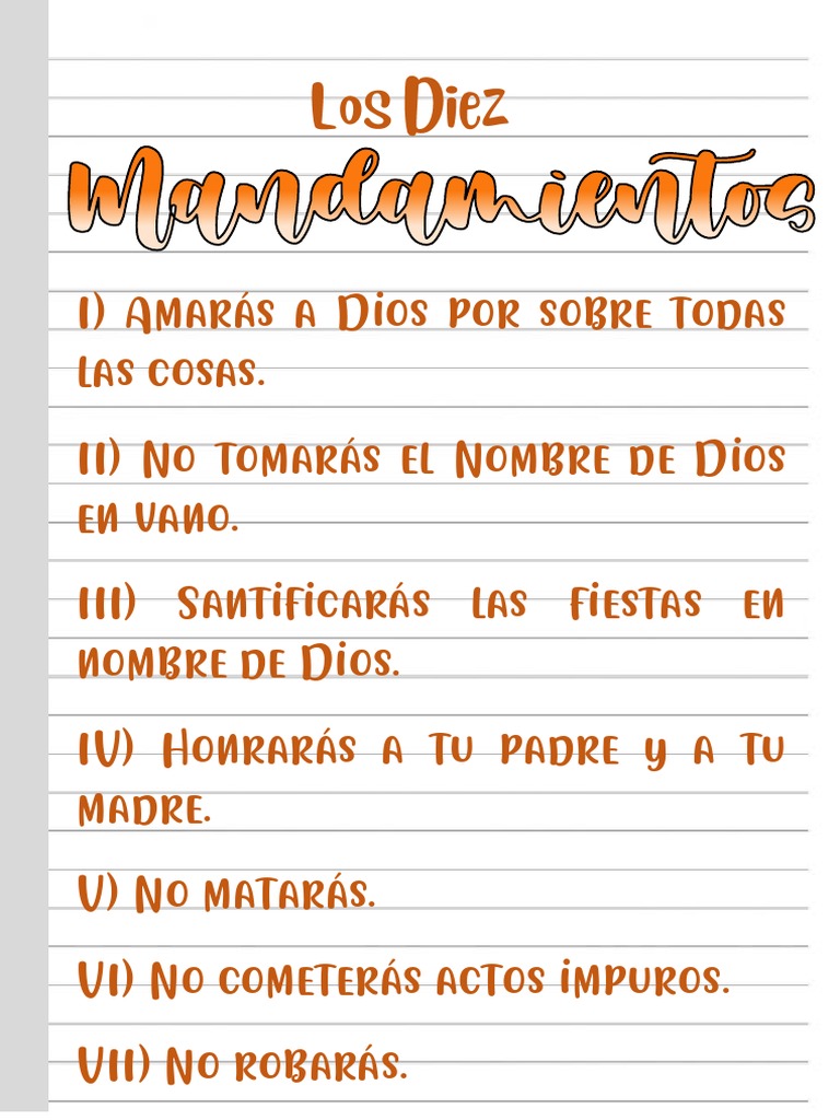 Los 10 Mandamientos de Dios | PDF