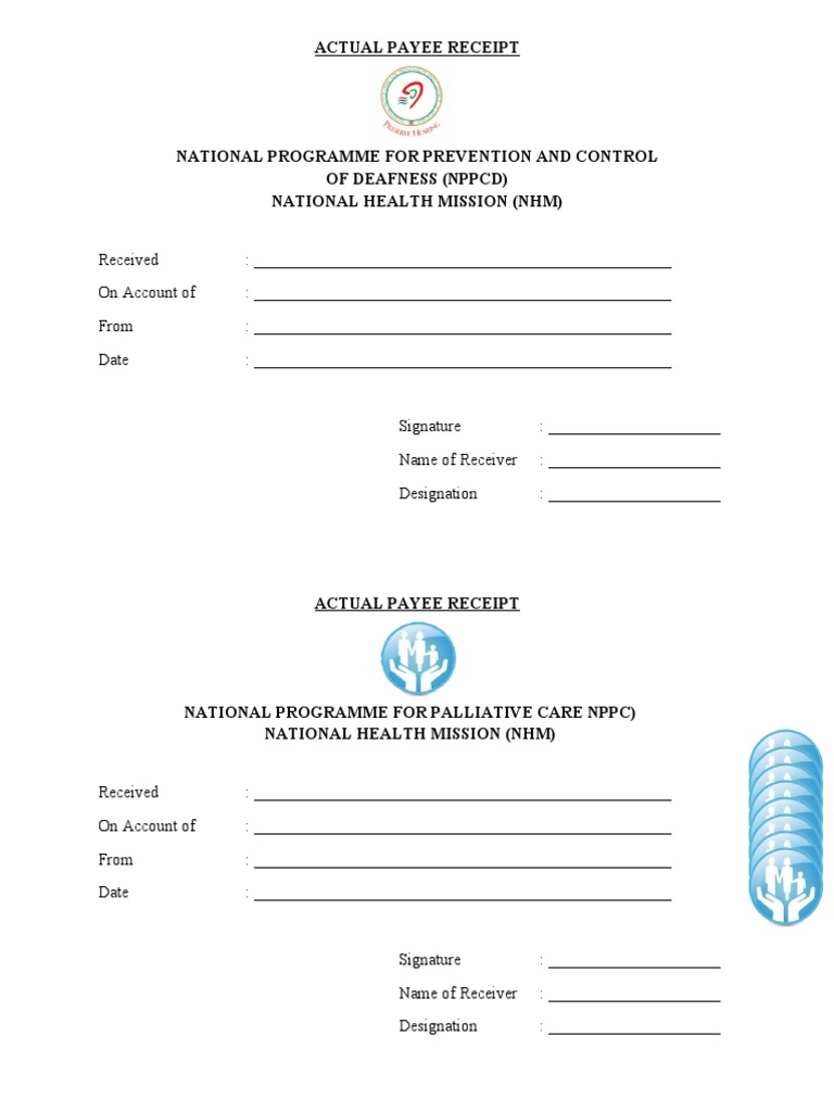 Actual Payee Receipt - NPPCD | PDF