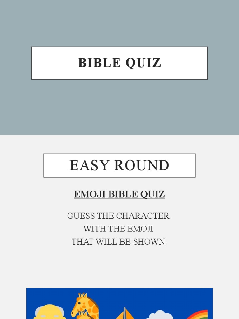 Emoji Bible Quiz Game for Kids | PDF | Old Testament Books | Hebrew ...