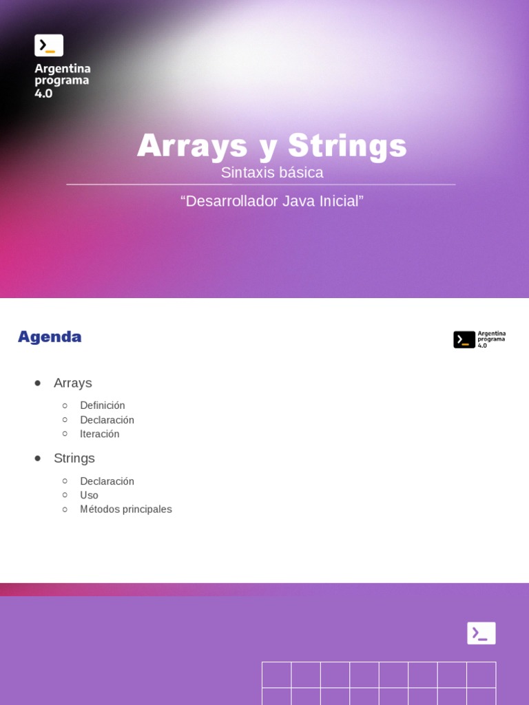 Clase 2 - Arrays y Strings | PDF | Cadena (informática) | Ingeniería de ...