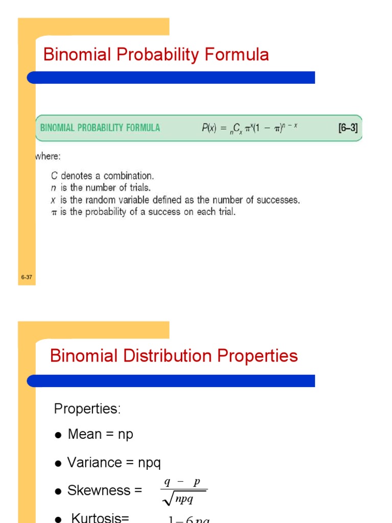 Binomial Probability Formula | PDF | Statistical Theory | Probability Theory