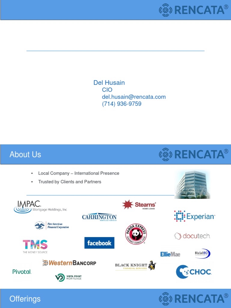 RENCATA Overview 2023 V13 | PDF | Outsourcing | Cloud Computing