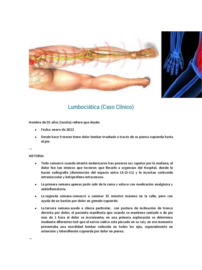 Lumbociática Casos Clinicos de Fisioterapia | PDF | Terapia física | Hombro