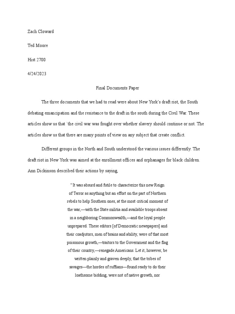 Final Documents | PDF | Confederate States Of America | American Civil War