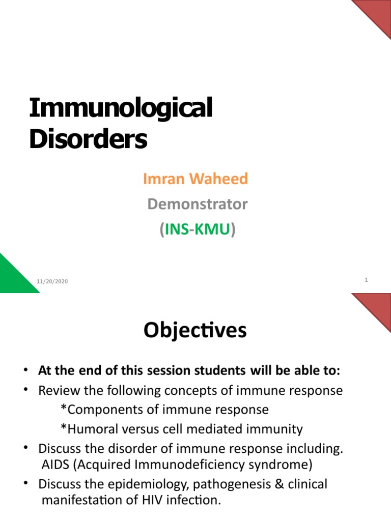 Overview of Immunological Disorders and HIV | PDF