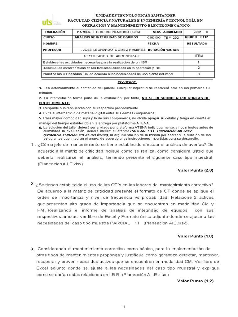 PARCIAL E112 CORTE II | PDF | Cognición