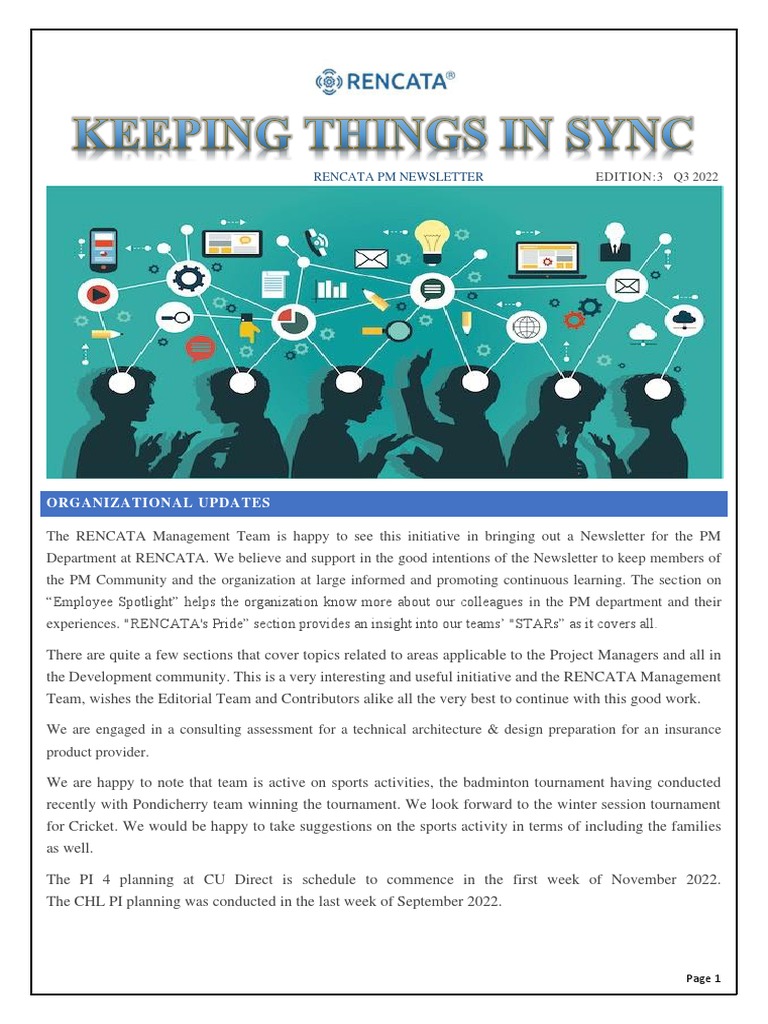 PM Newsletter - Q3 2022 | PDF | Agile Software Development | Computing