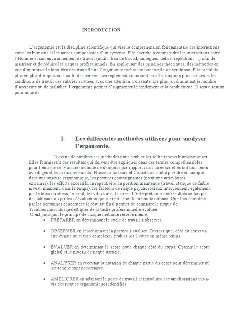 Tpe Ergonomie TD 3 | PDF | Ergonomie et facteurs humains