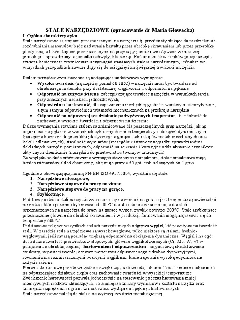 stale narzędziowe | PDF