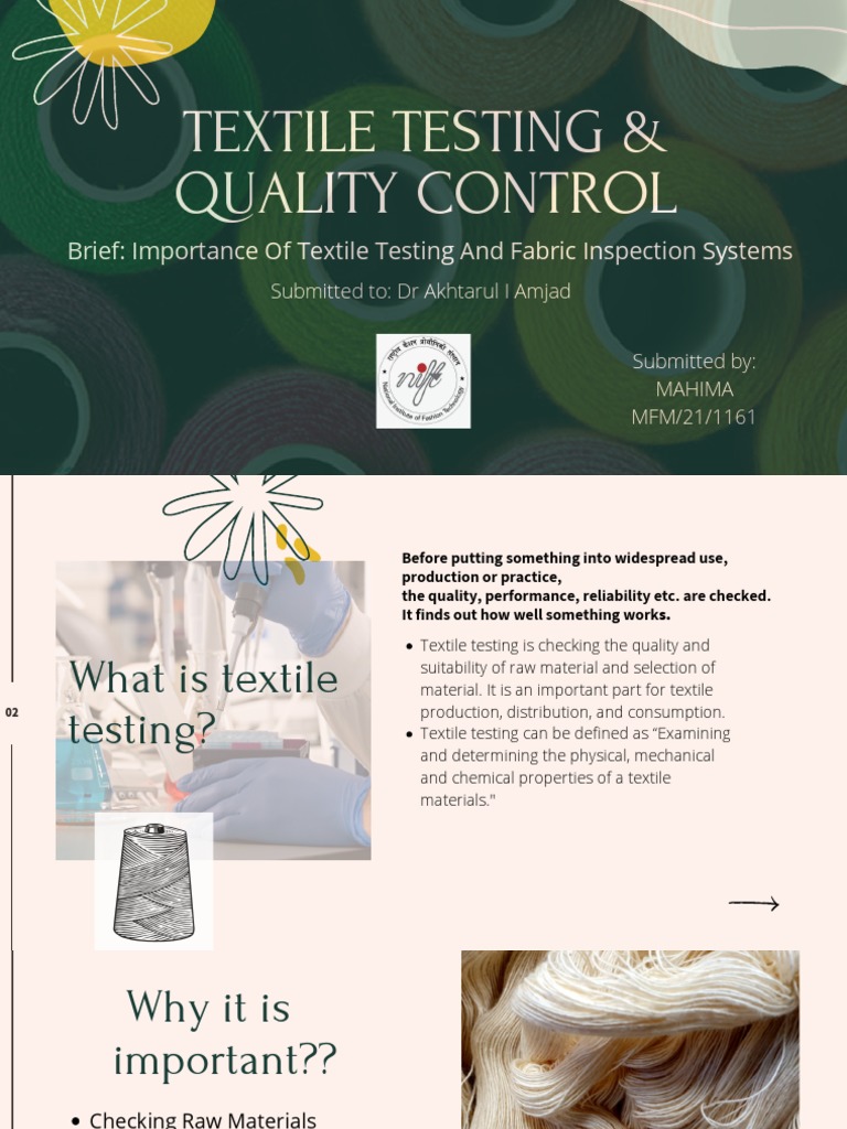 Textile Testing & Quality Control-1 | PDF | Quality Assurance | Textiles