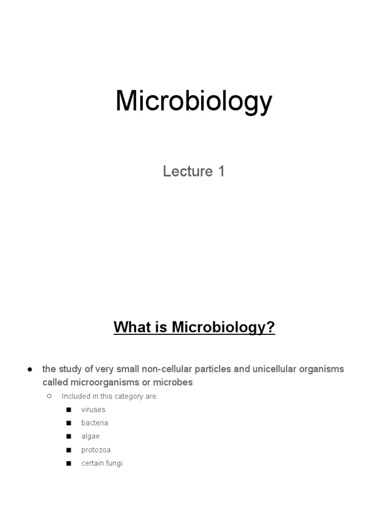 Microbiology Lec 1 | PDF | Bacteria | Microorganism