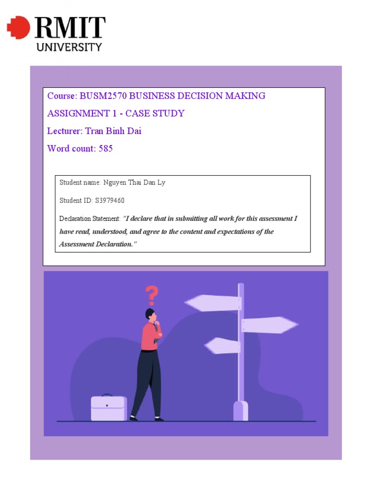 Assignment - 1. - BUSM2570 - Nguyen Thai Dan Ly - S3979460 | PDF | Business Economics | Business