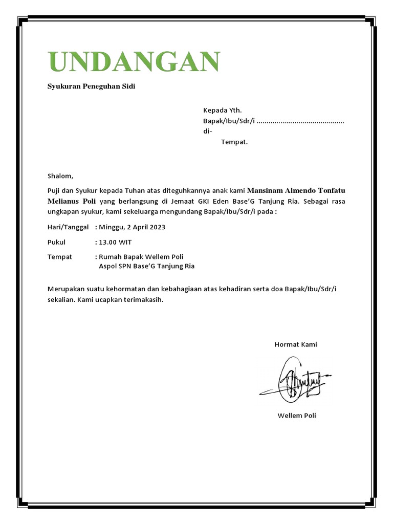 UNDANGAN SIDI | PDF