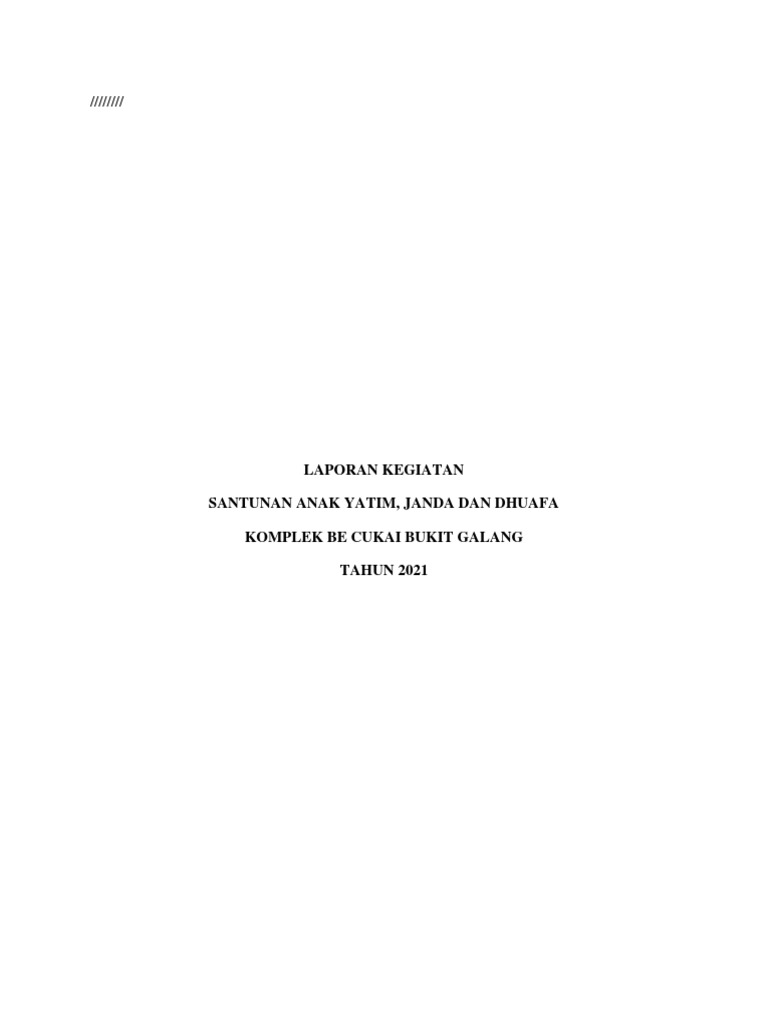 Santunan Anak Yatim dan Dhuafa 2021 | PDF