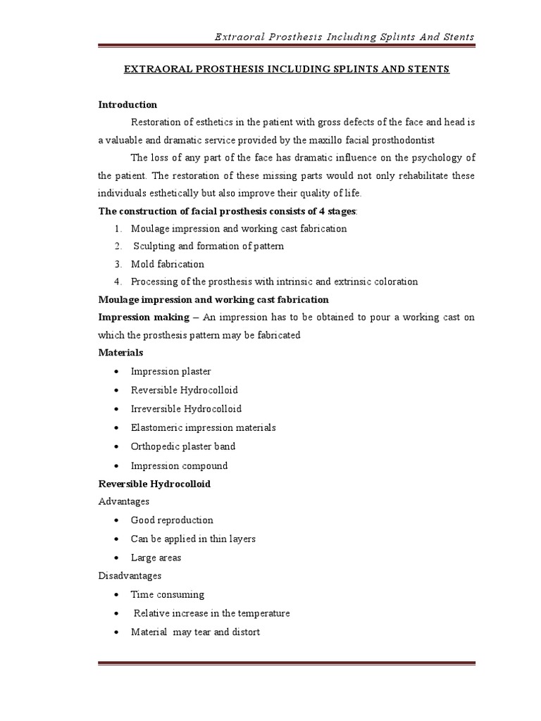 Rehabilitation of Facial Defects Through Extraoral Prosthetic ...